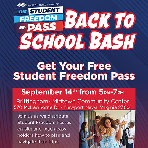 Student Freedom Pass Back to School Bash – Hampton Roads Transit